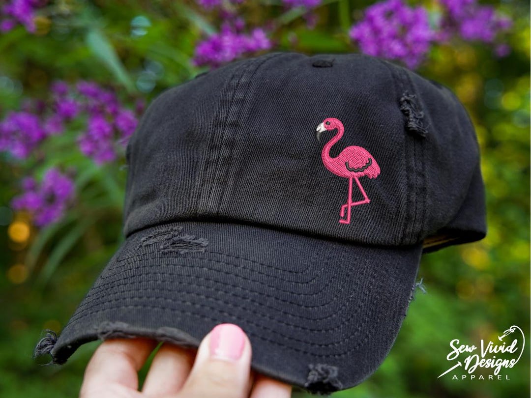 Flamingo Hat | Distressed Baseball Cap OR Ponytail Hat | Flamingo Gift ...