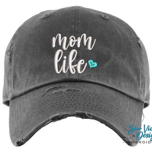 Mom Life Hat Distressed Baseball Cap OR Ponytail Hat - Etsy