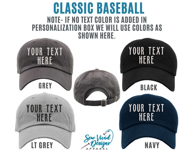 Custom Hat CLASSIC Baseball Cap Custom Embroidered Hat - Etsy