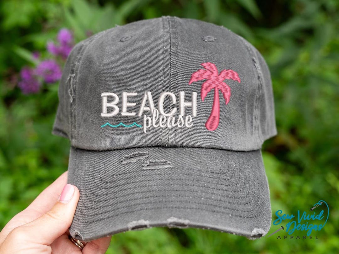 Beach Please Hat, Beach Baseball Cap, Palm Tree Hat, Beach Hats for ...