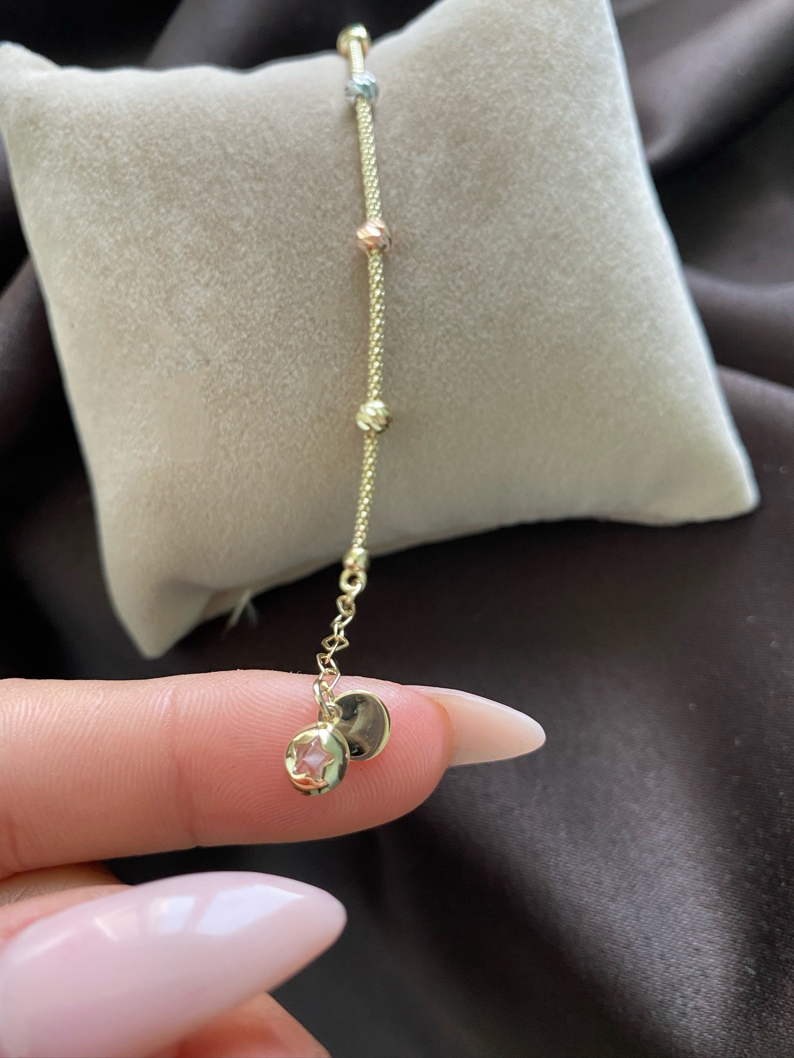 14K Gold Bracelet Popcorn Wristlet Dorica Balls Arm Band - Etsy