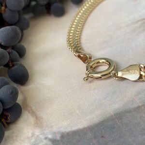 14k Real Gold Bracelet, Double Curb Chain 14k Gold Bracelet, Vienna ...