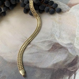 14k Real Gold Bracelet, Double Curb Chain 14k Gold Bracelet, Vienna ...