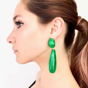 Large Red Statement Earrings, Large Red Acrylic Earrings, Large Red ...