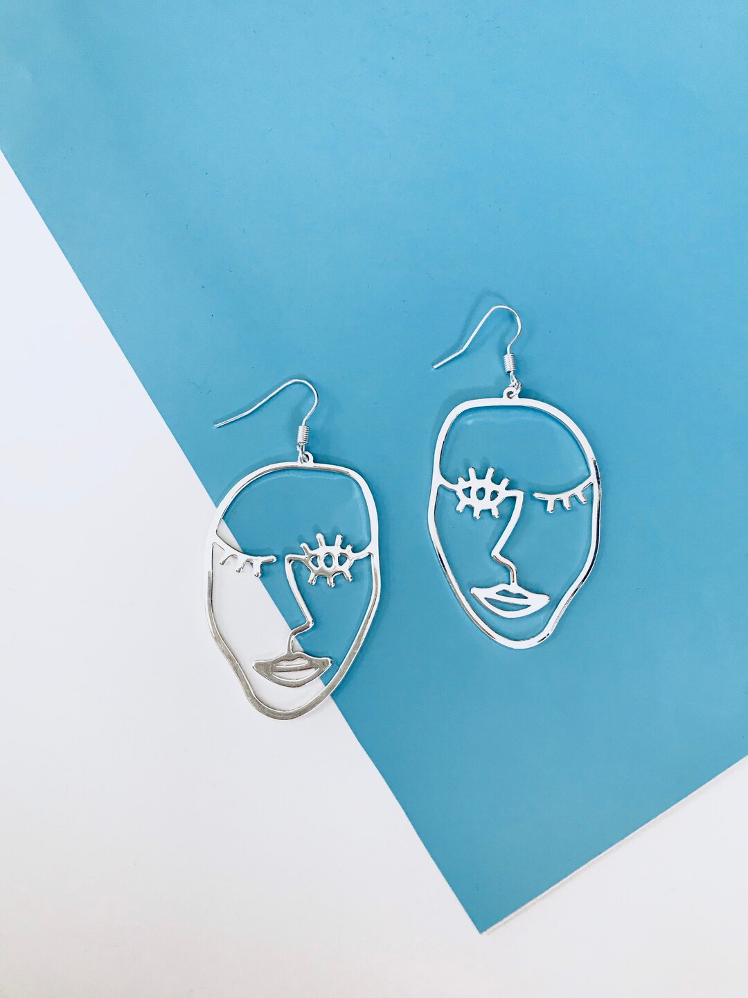 Face Profile Earrings, Funky Earrings, Eye and Lip Earrings, Statement ...