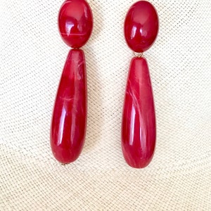 Large Red Statement Earrings Large Red Acrylic Earrings | Etsy