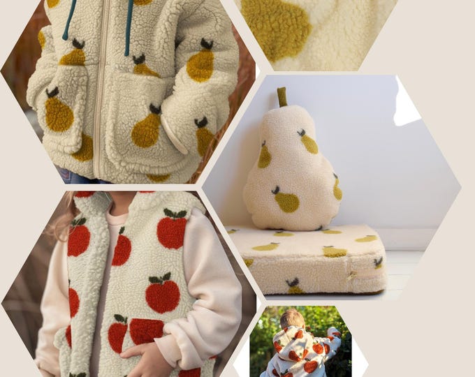 Teddy Fabric Pears - Fruits Pear Apple Fruits Retro Cool - Etsy