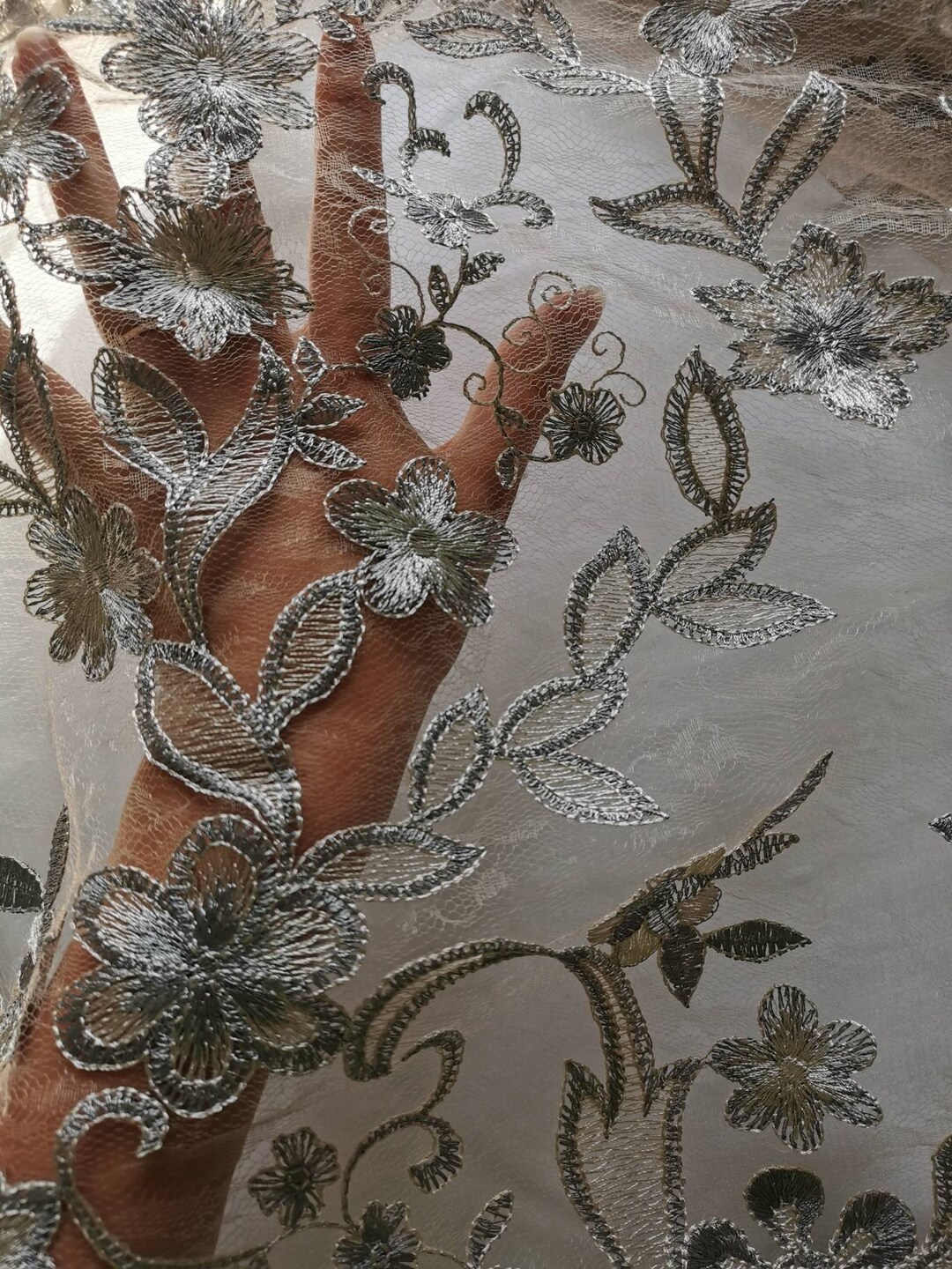 Noble Cream-colored Lace Meterware Embroidered / Embroidered - Etsy