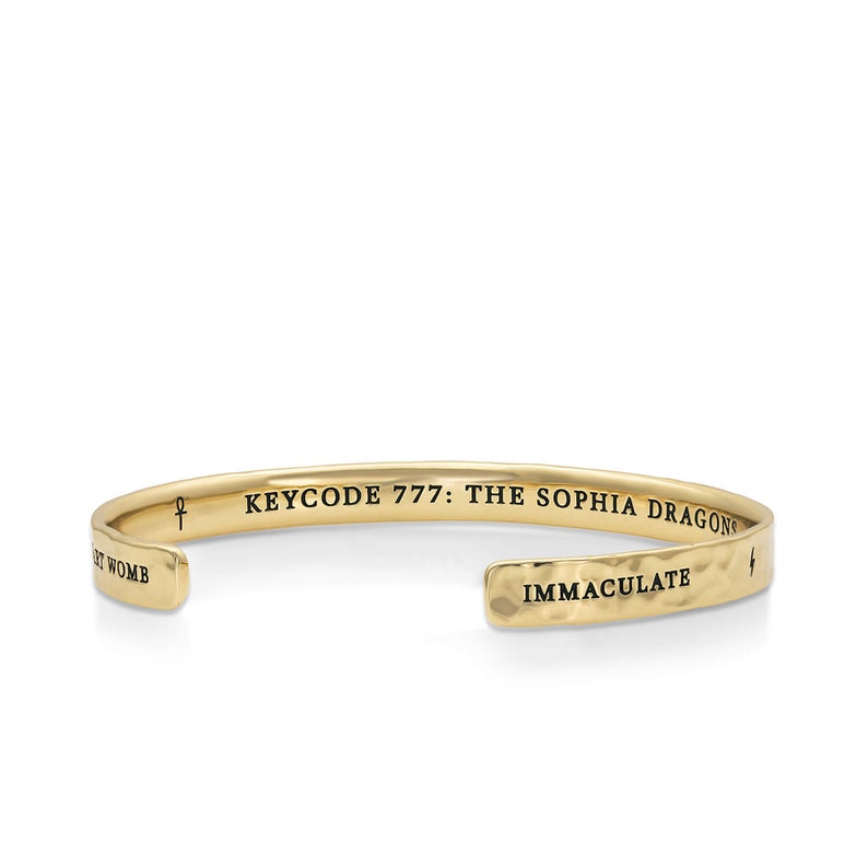 The Sophia Dragons Keycode 777 Cuff in Brass - Etsy