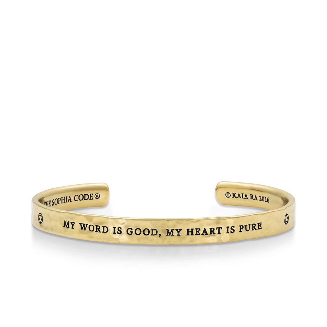 Mother Mary Keycode 4 Cuff in Brass - Etsy