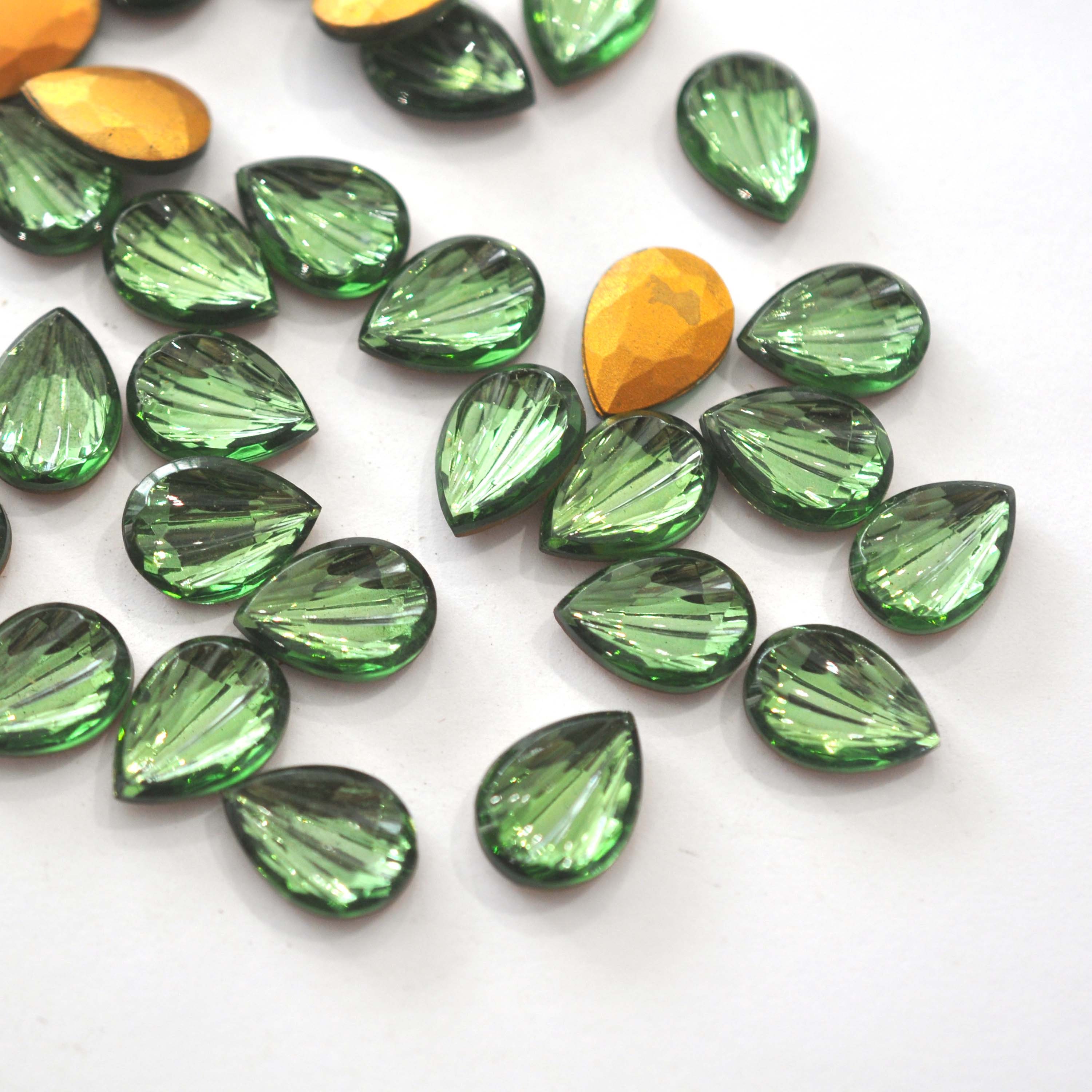 Erinite 15x11mm Vintage Concave Textured Pear Shape Glass - Etsy