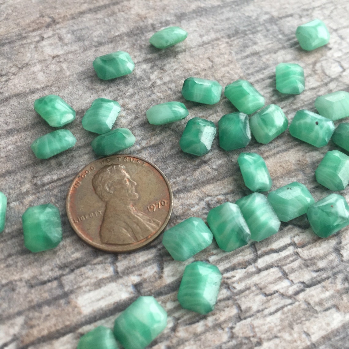 Jade Matrix Vintage 8x6mm Octagon Shape Glass Stones Made in - Etsy