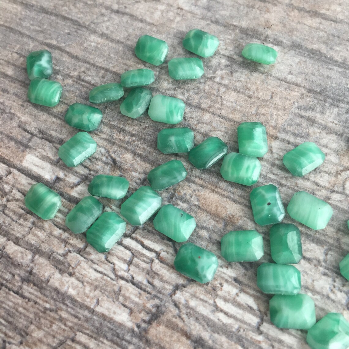 Jade Matrix Vintage 8x6mm Octagon Shape Glass Stones Made in - Etsy