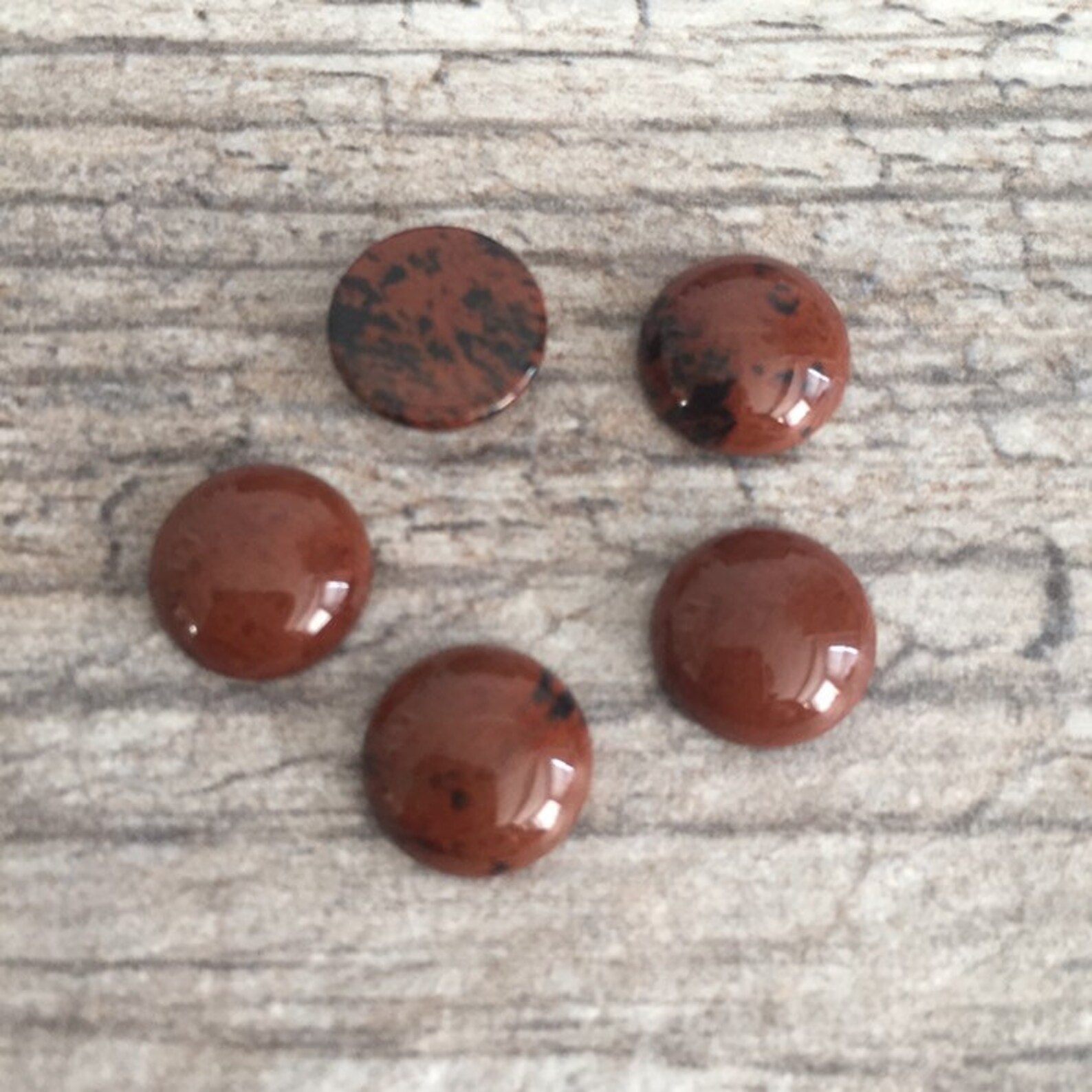 Red Obsidian 11mm Round Genuine Natural Cabochons 6 Pieces - Etsy