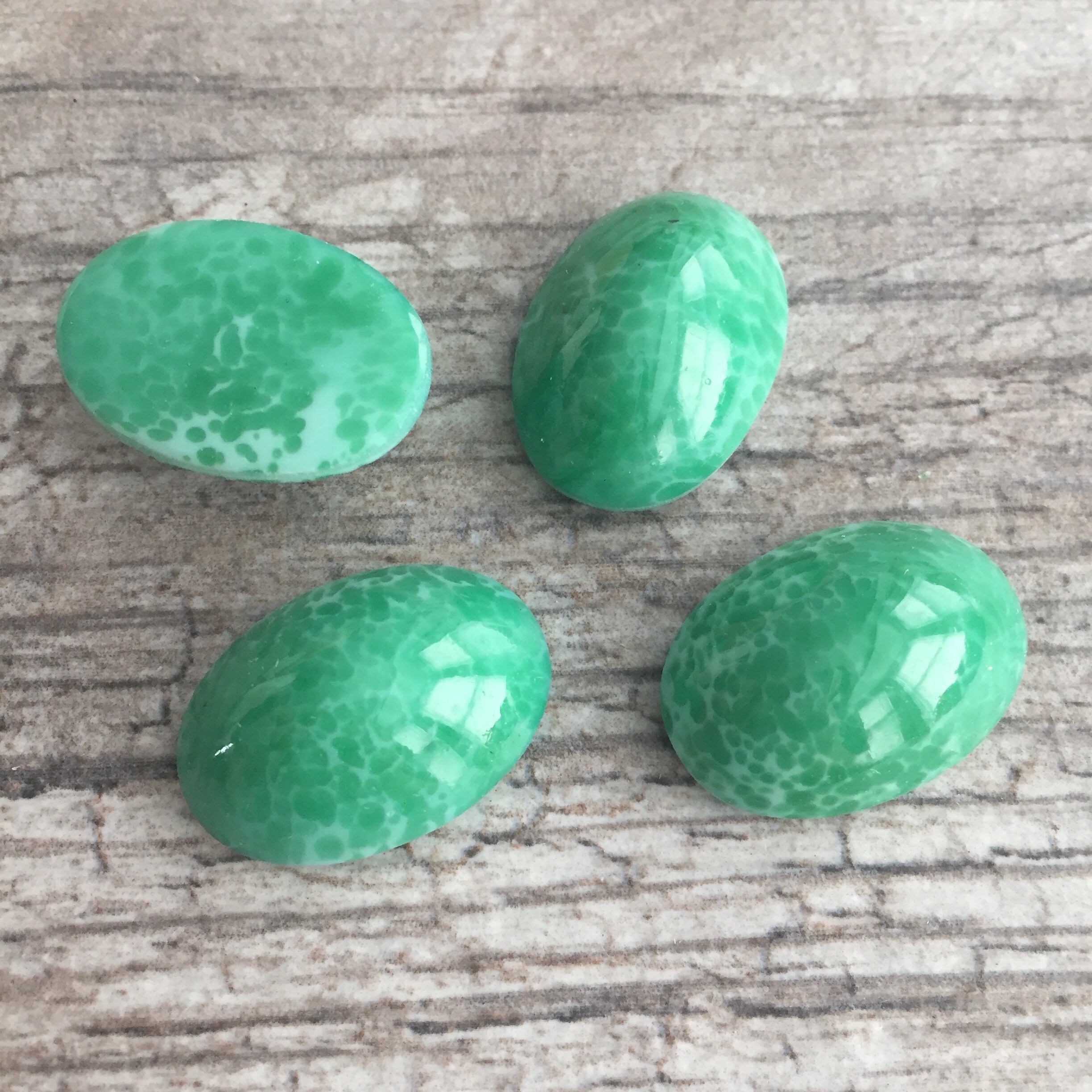 Jade Matrix 25x18mm Vintage Oval Flat Back Unfoiled Glass - Etsy