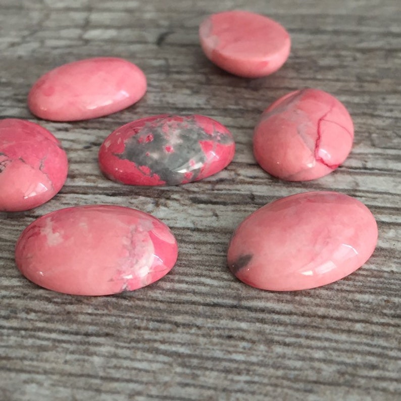 Pink Howlite 18x13mm Flat Back Oval Genuine Cabochons 6 | Etsy