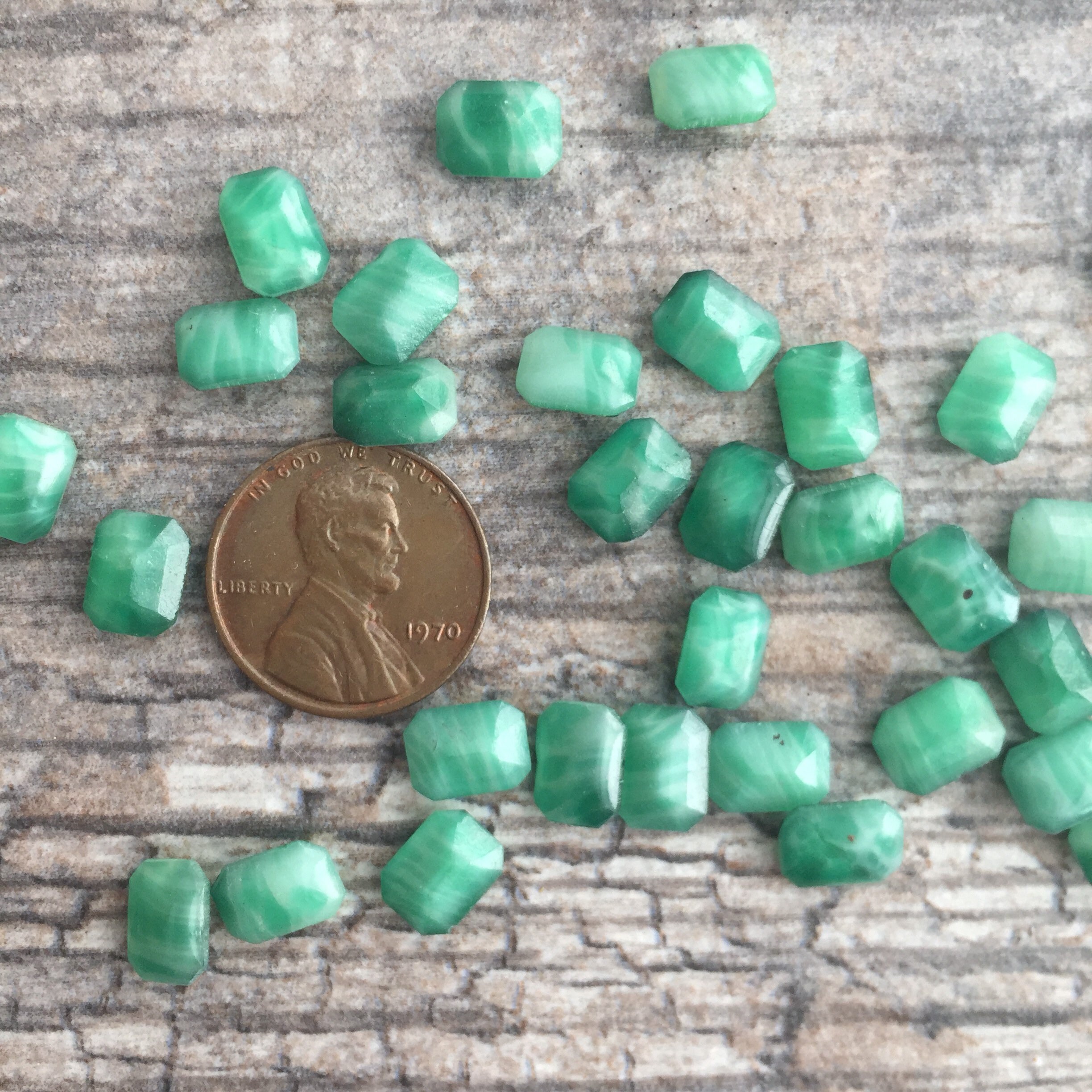 Jade Matrix Vintage 8x6mm Octagon Shape Glass Stones Made in - Etsy