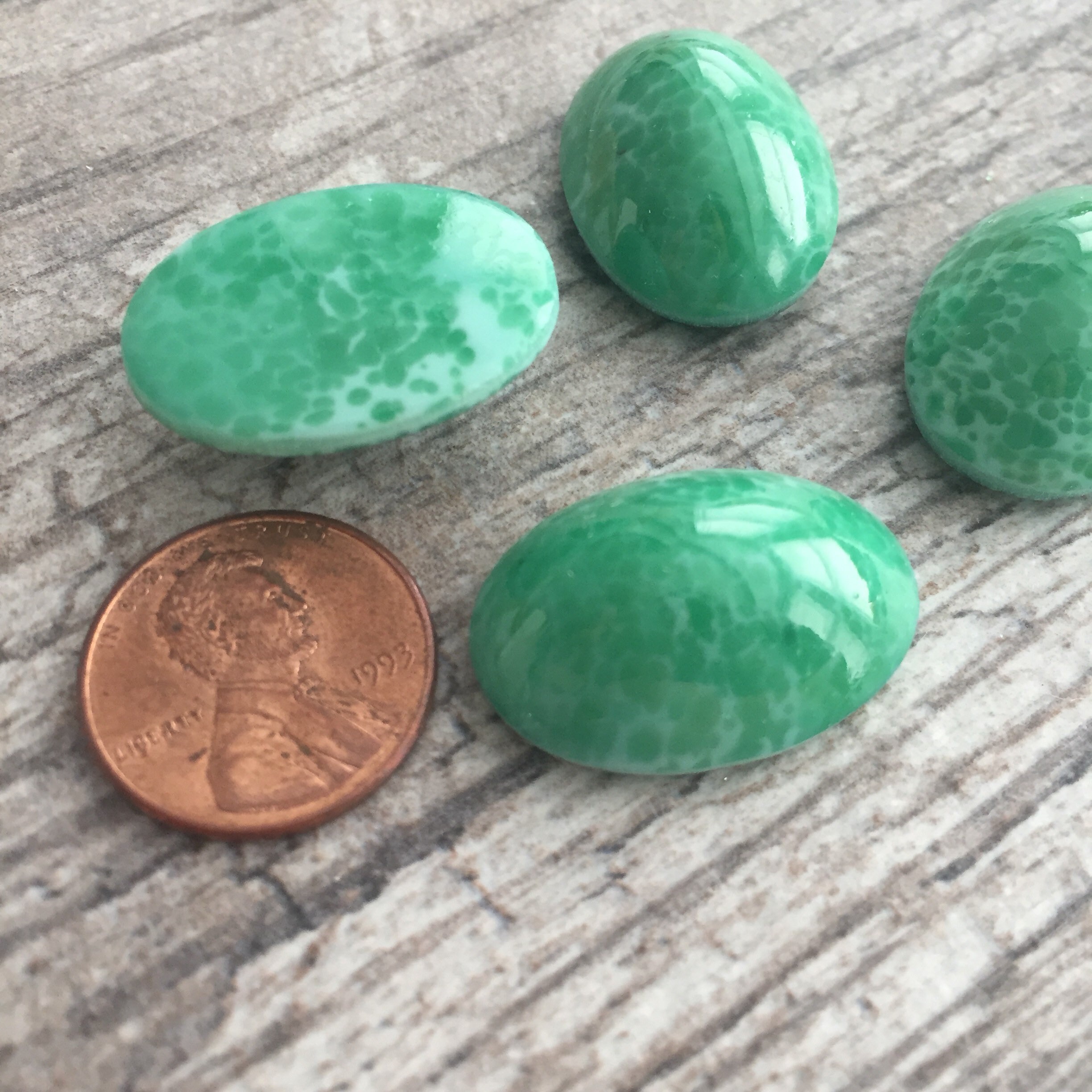 Jade Matrix 25x18mm Vintage Oval Flat Back Unfoiled Glass - Etsy
