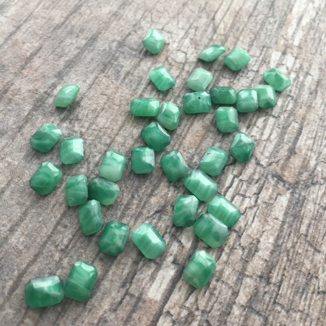 Jade Matrix Vintage 8x6mm Octagon Shape Glass Stones Made in - Etsy