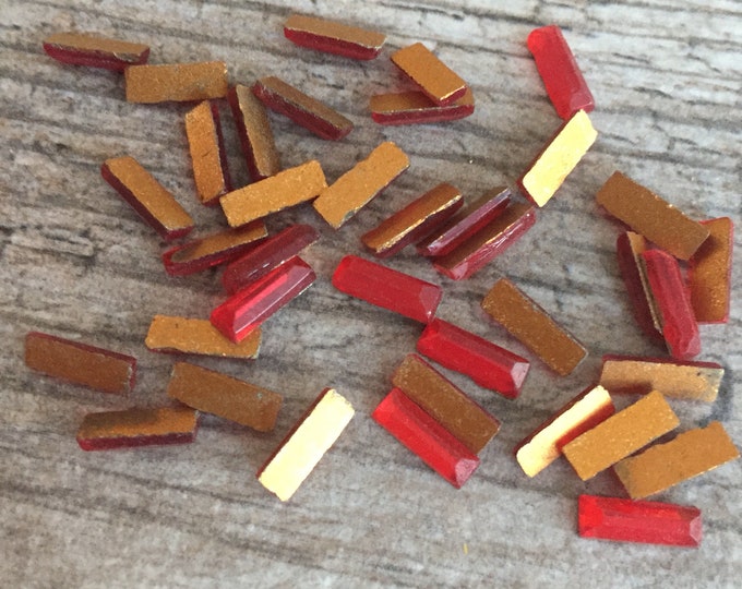 Ruby Red 10x3.5mm Vintage Flat Back Faceted Rose Cut Baguette - Etsy