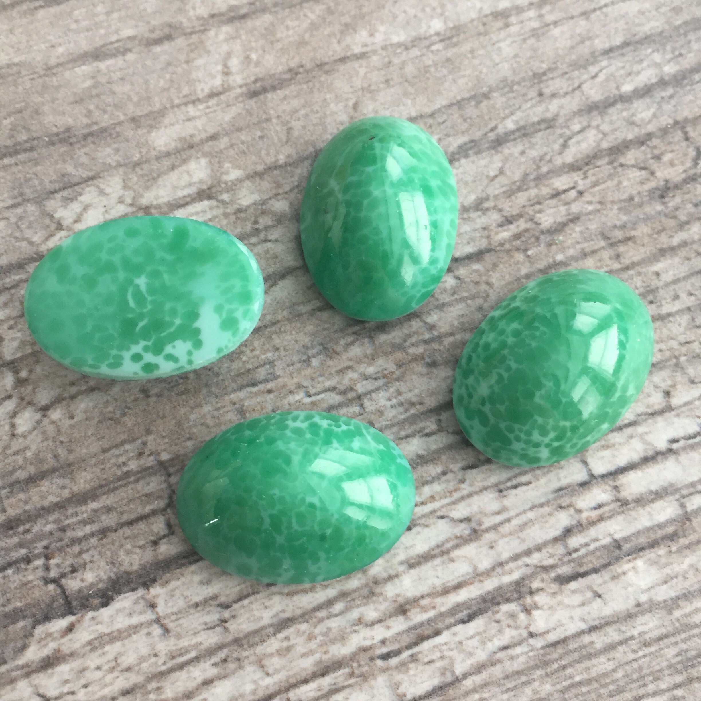 Jade Matrix 25x18mm Vintage Oval Flat Back Unfoiled Glass - Etsy
