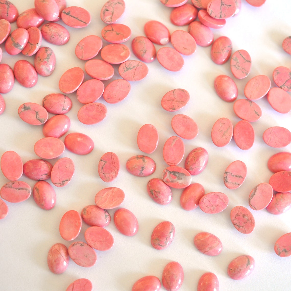 Pink Howlite 7x5mm Flat Back Oval Genuine Cabochons 12 - Etsy