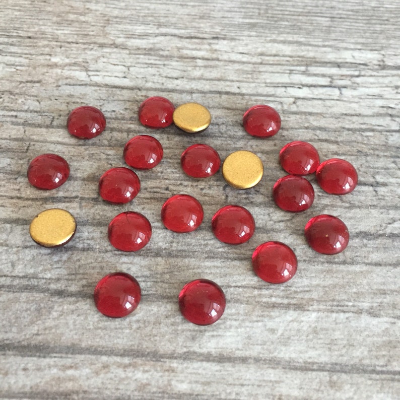 Ruby 9mm Preciosa Gold Foiled Glass Flat Back Cabs Cabochons - Etsy
