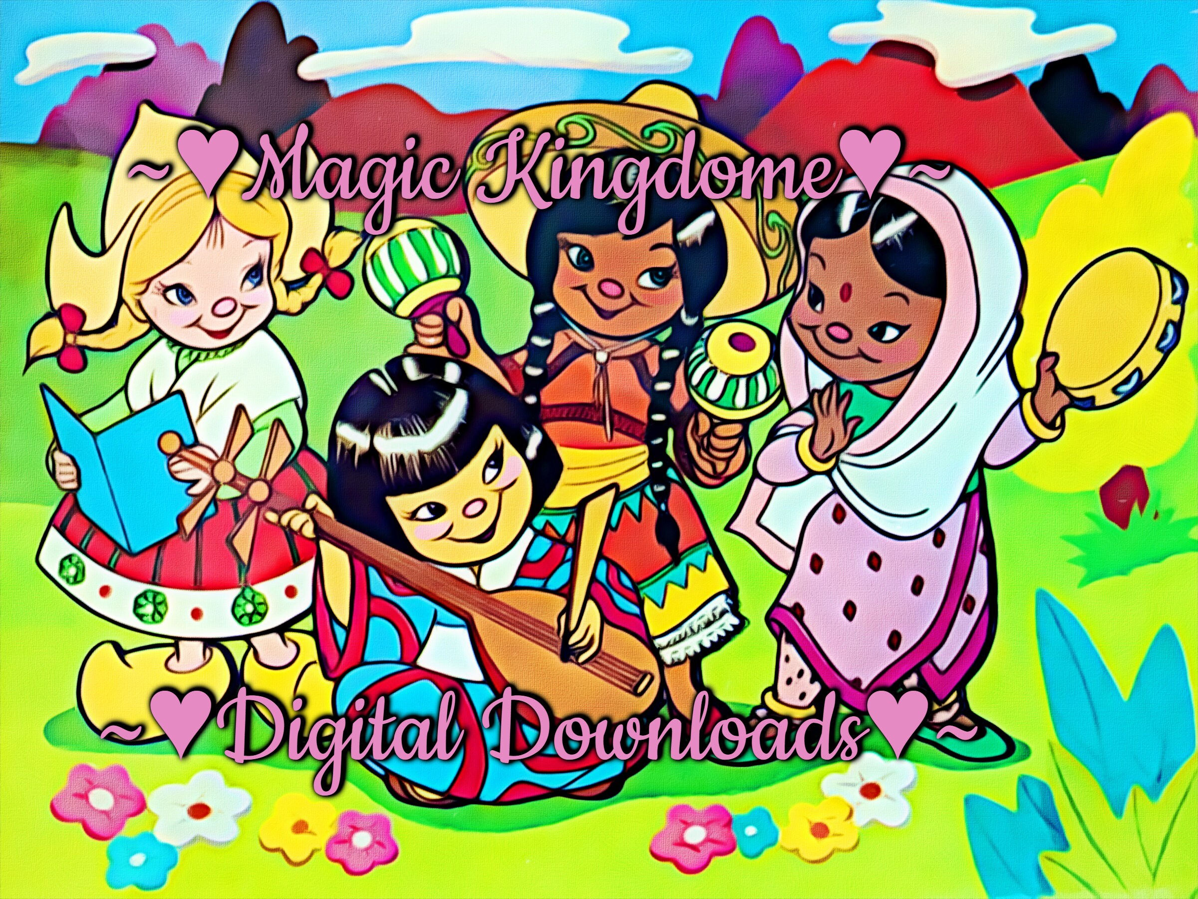 ADORABLE Its a Small World Art Small World Girl Dolls RARE Vintage DIY ...