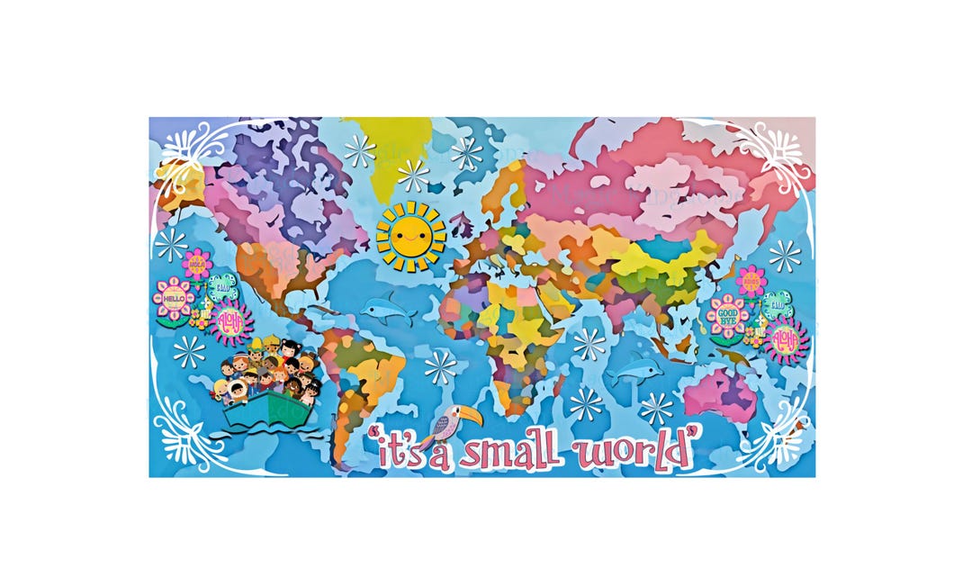 Its a Small World Disneyland Map Art: Nursery Decor, Birthday Backdrop ...