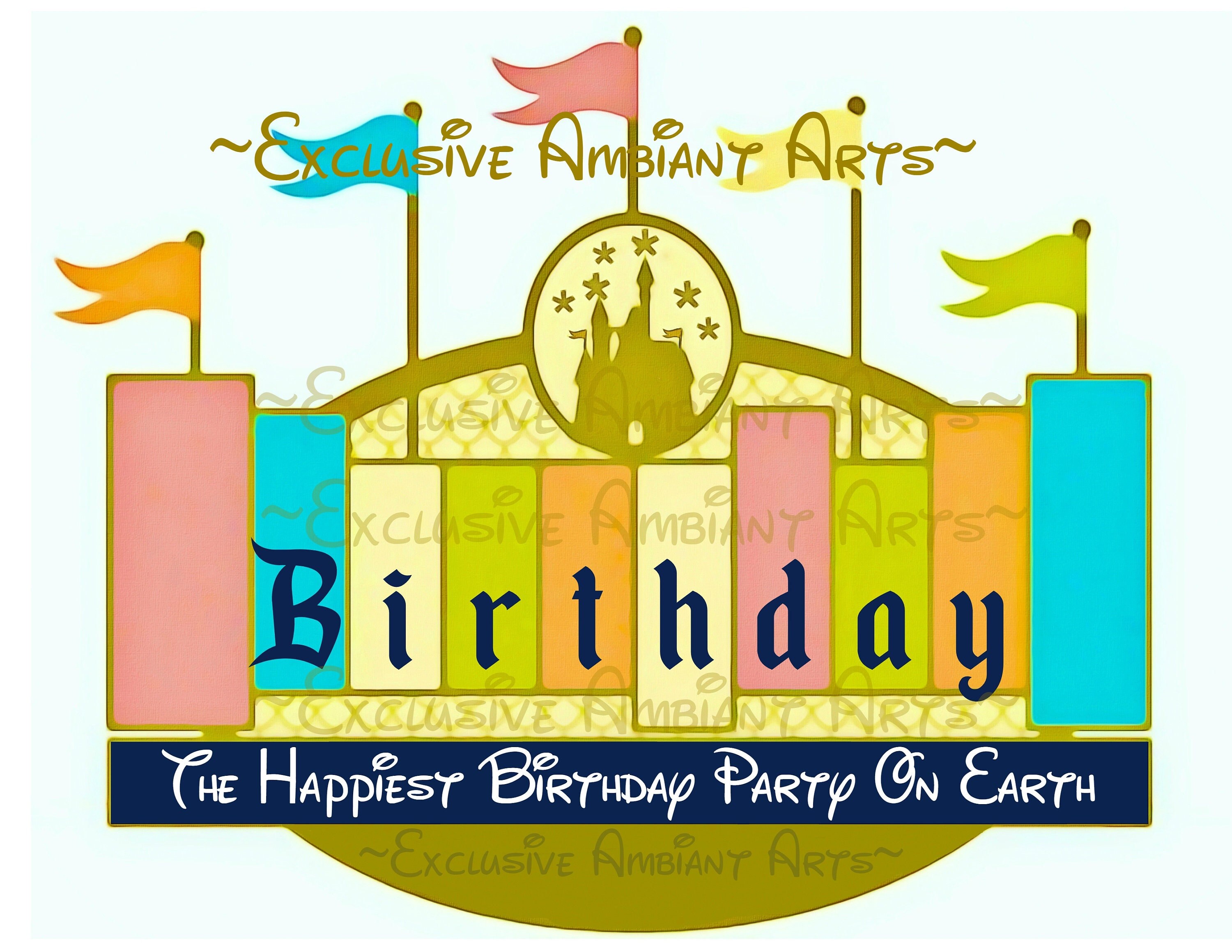 Disneyland Birthday Party Banner Entrance Sign | Backdrop | Fan Art ...