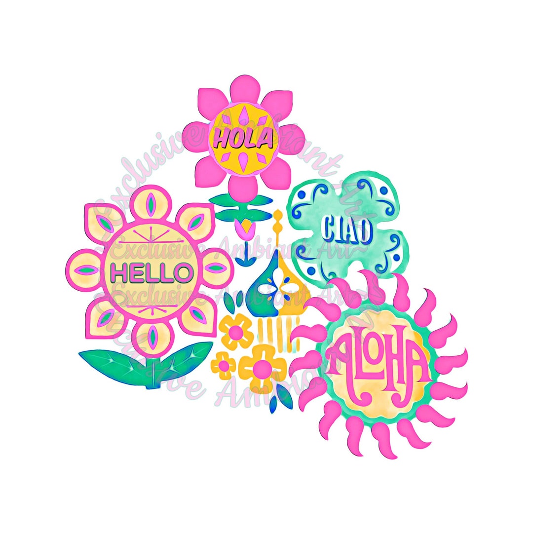 Small World Hello Flowers Watercolor Art (DIY Print) - Etsy