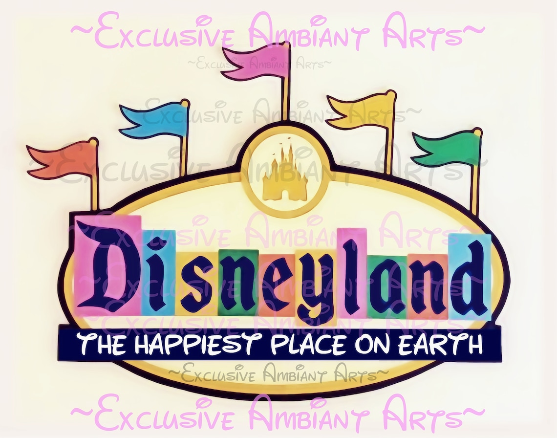 Disneyland Inspired Vintage Art Entrance Sign Poster Clip Art | Etsy