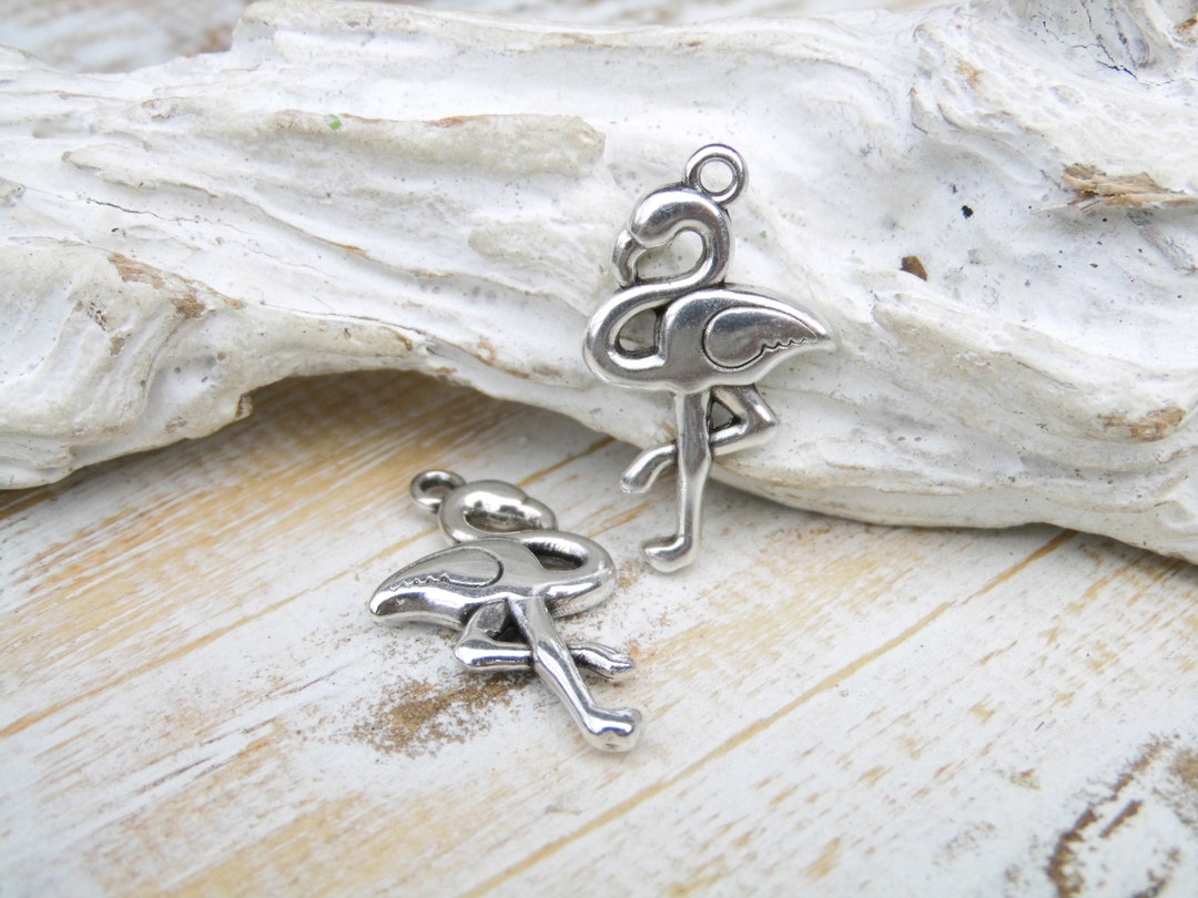 1 Pendant Flamingo Chain Pendant DQ Metal Antique Silver 30 X 17 Mm - Etsy