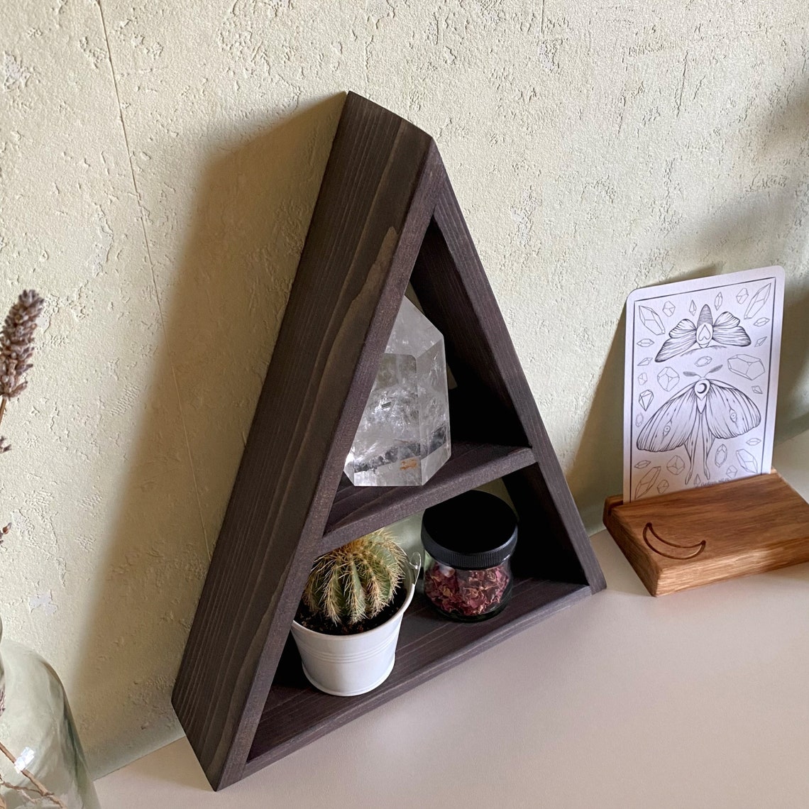 Étagère triangle Taille M à 2 niveaux Rangement pour | Etsy