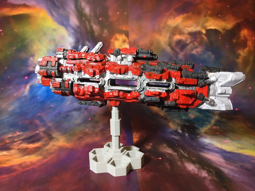 Battle Cruiser miniature and base Miniature Spaceship 3D | Etsy