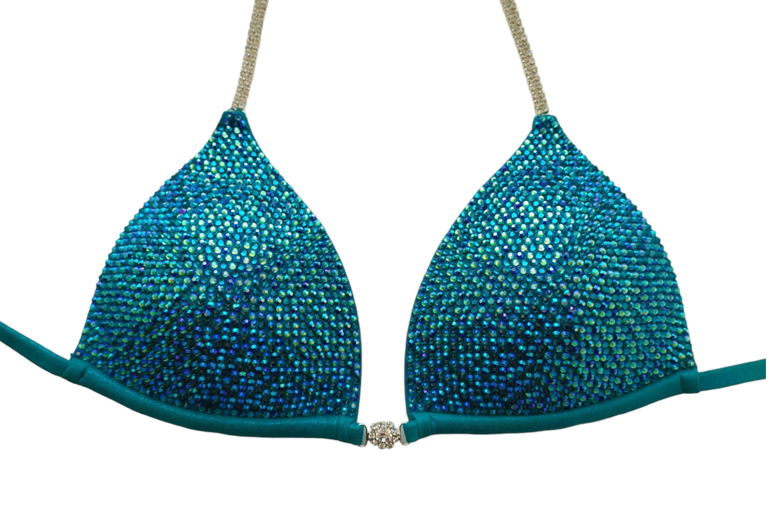 Blue Fitnes Suit . Bikini Suit, Rhinestones Suit , Competition Suit ...