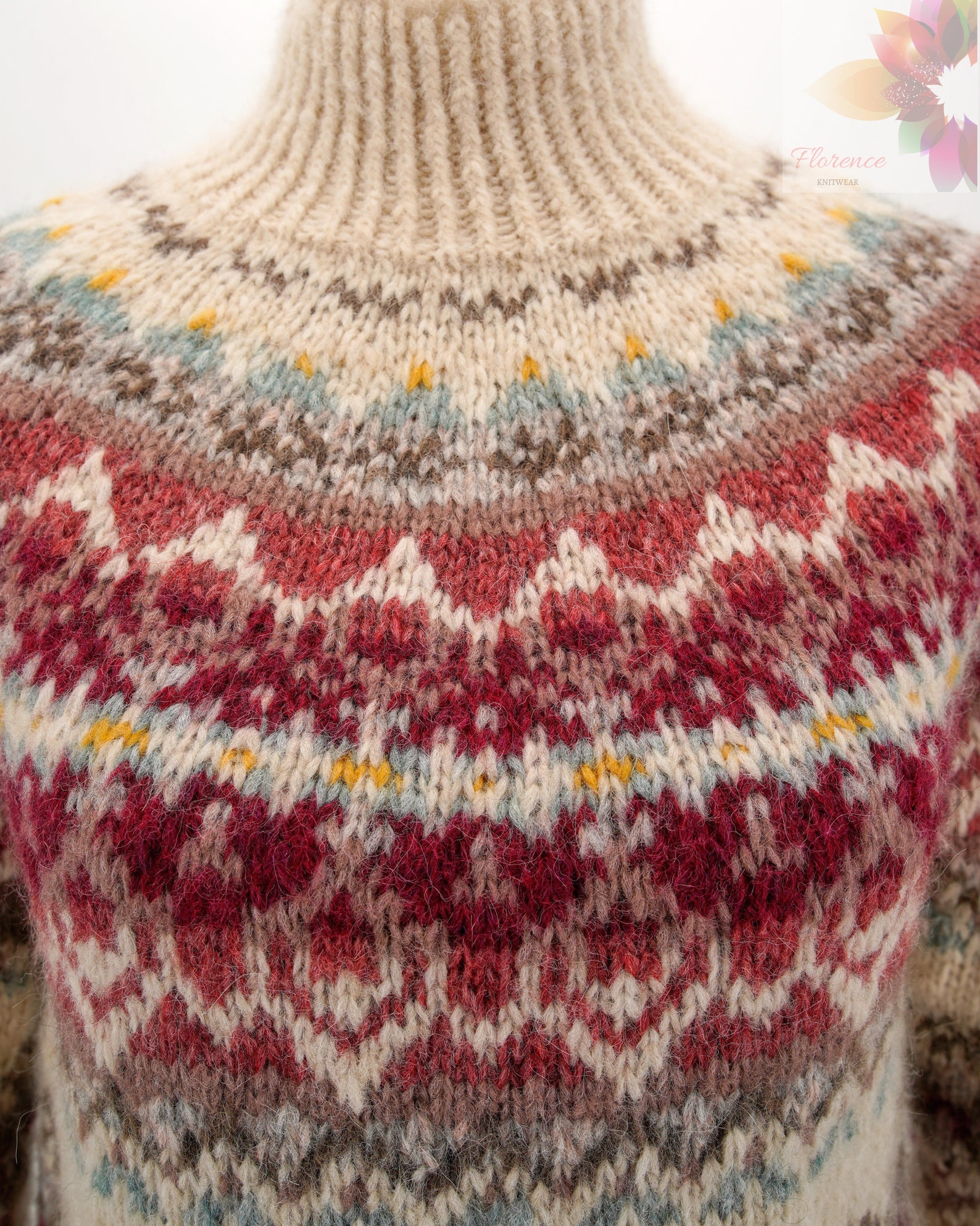 Hand Knitted Women's Jumper, Alpaca Sweater, Nordic Sweater, Norwegian ...