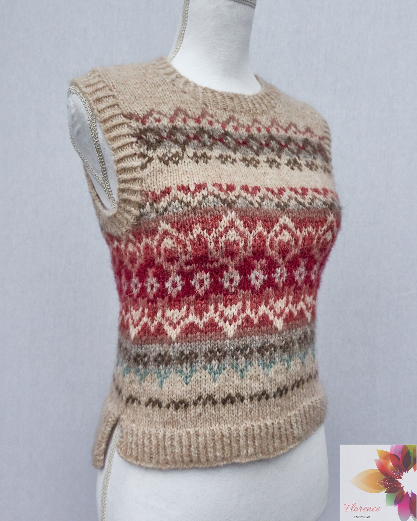 Knit Sweater Vest for Woman Hand Knitted Women's Sweater - Etsy