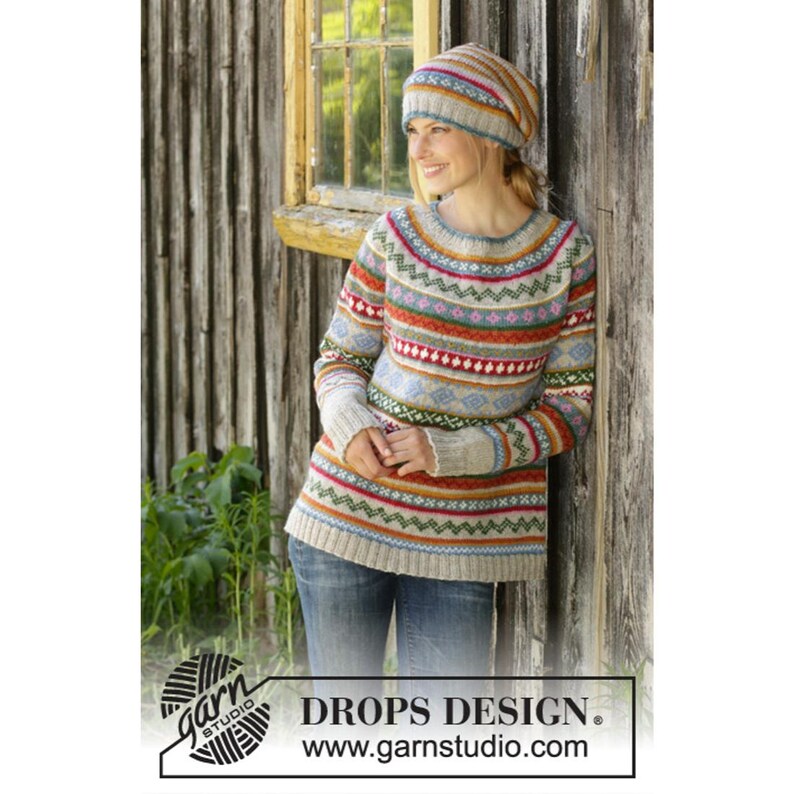 Hand-knitted Fair Isle Sweater and Hat Set: Nordic Knitwear - Etsy