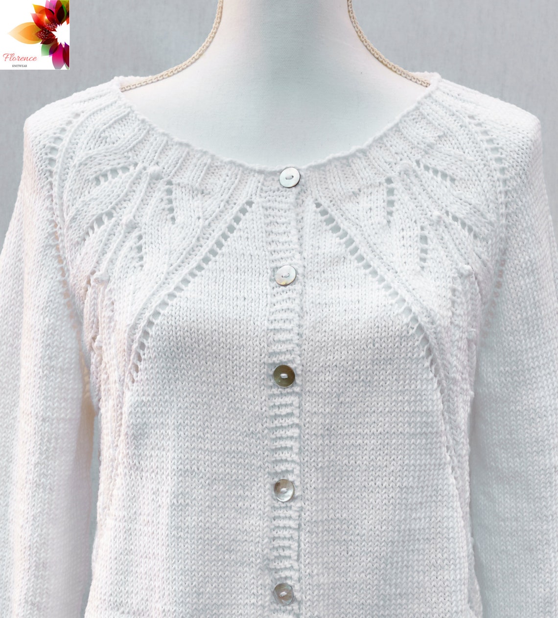 Handknit Women's Cotton Cardigan Spring Cardigan Summer | Etsy