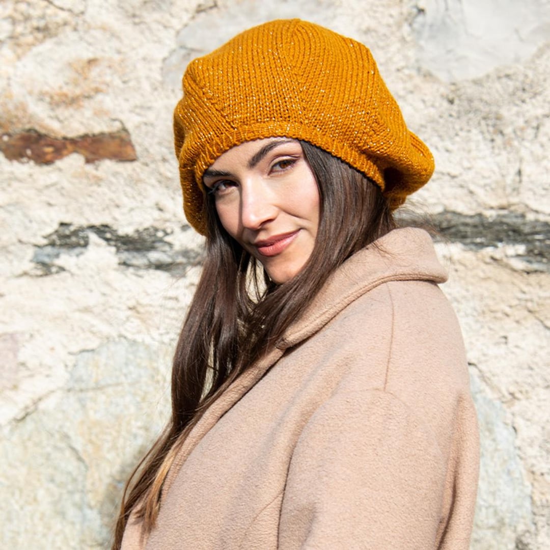 French Style Tam Hat: Elegant Microfiber Beret With Lamé - Etsy