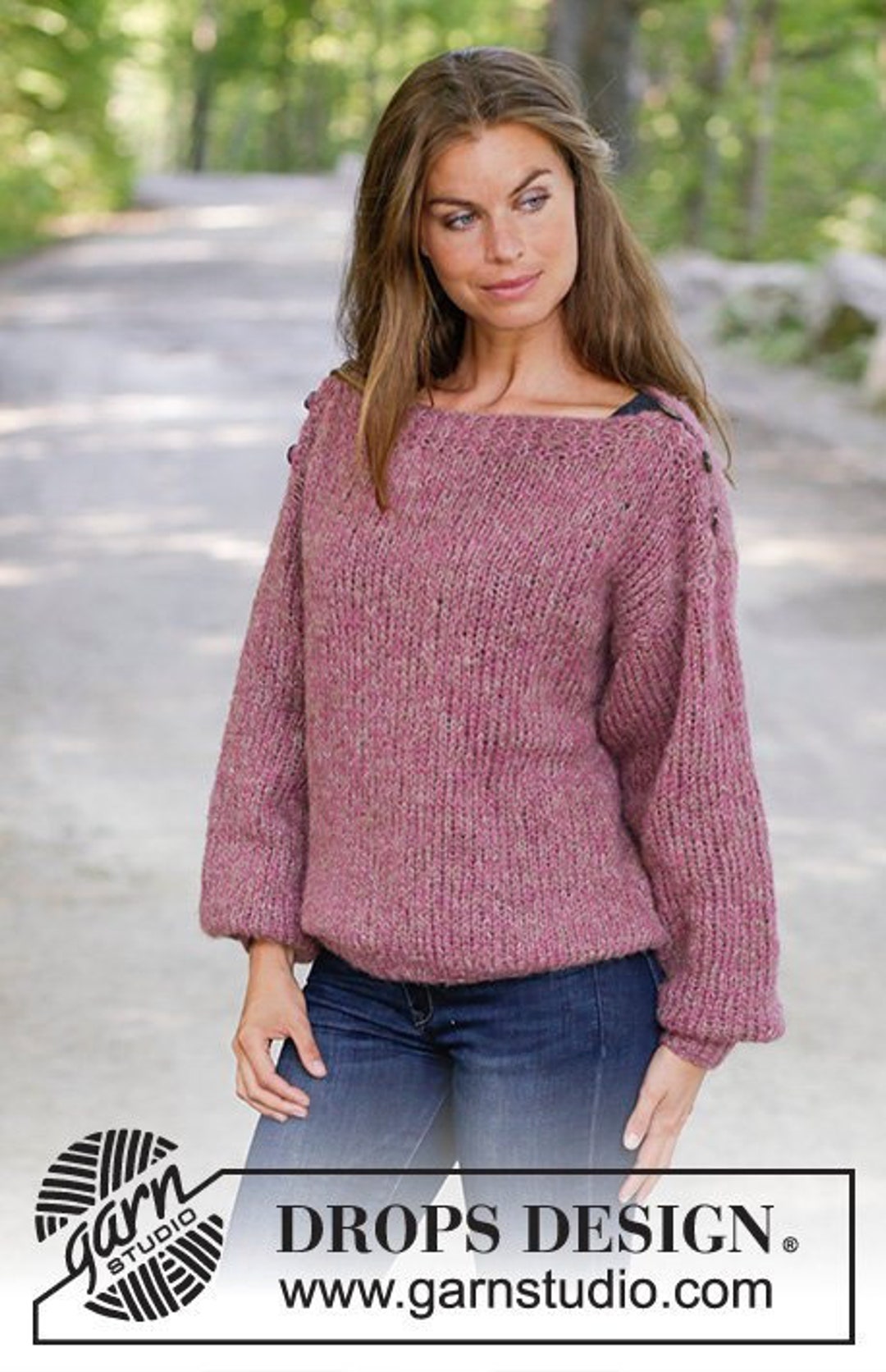 Hand Knitted Women Jumper in Alpaca and Silk, Puffed Sleeves Sweater ...