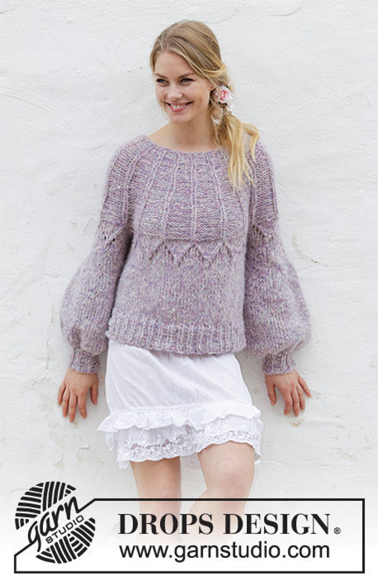 Hand Knitted Women Jumper in Alpaca and Wool, Puffed Sleeves Sweater ...