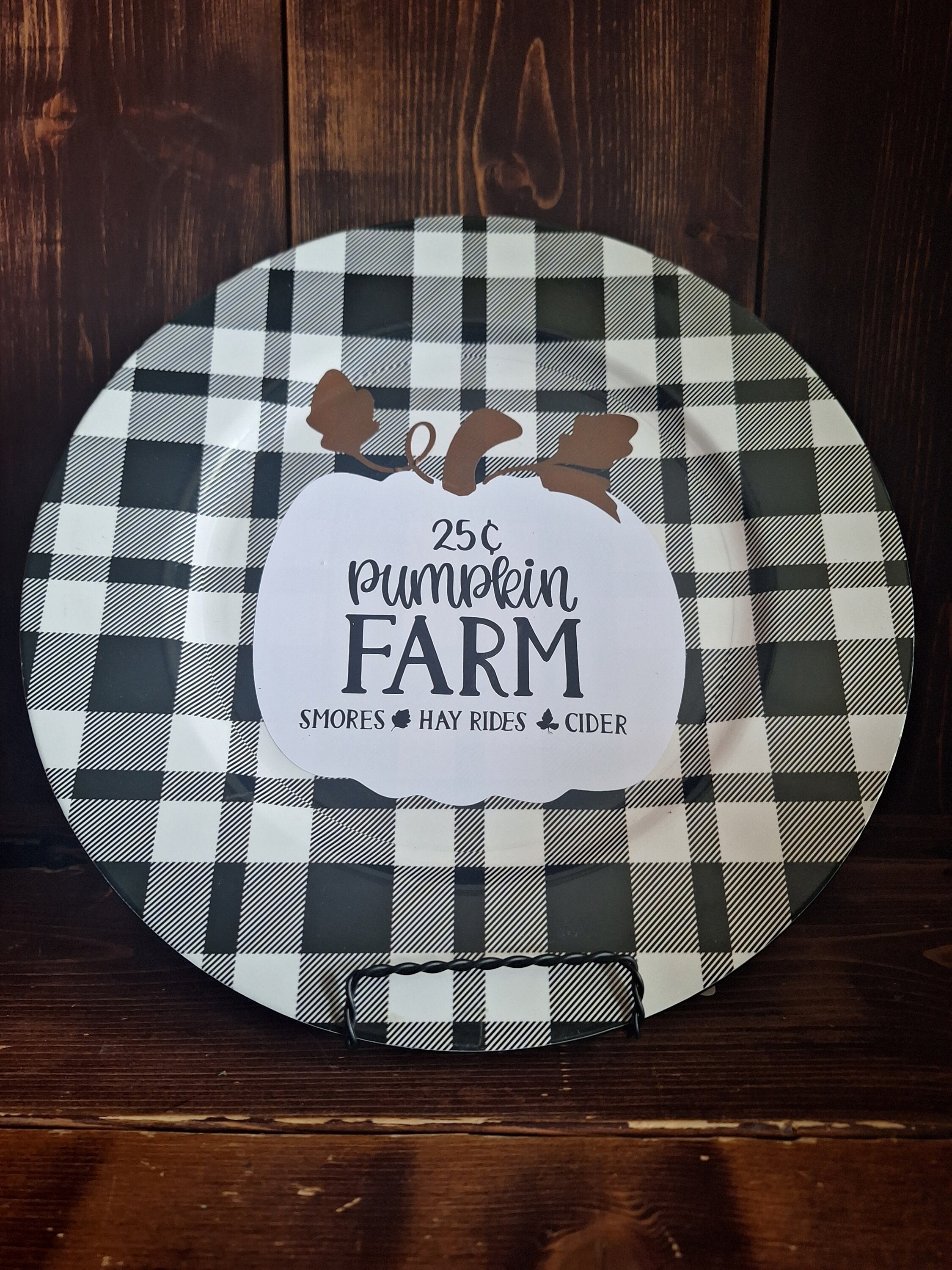Farmhouse Pumpkin Deorative Charger Plate, Pumpkin Patch Plate, Buffalo ...