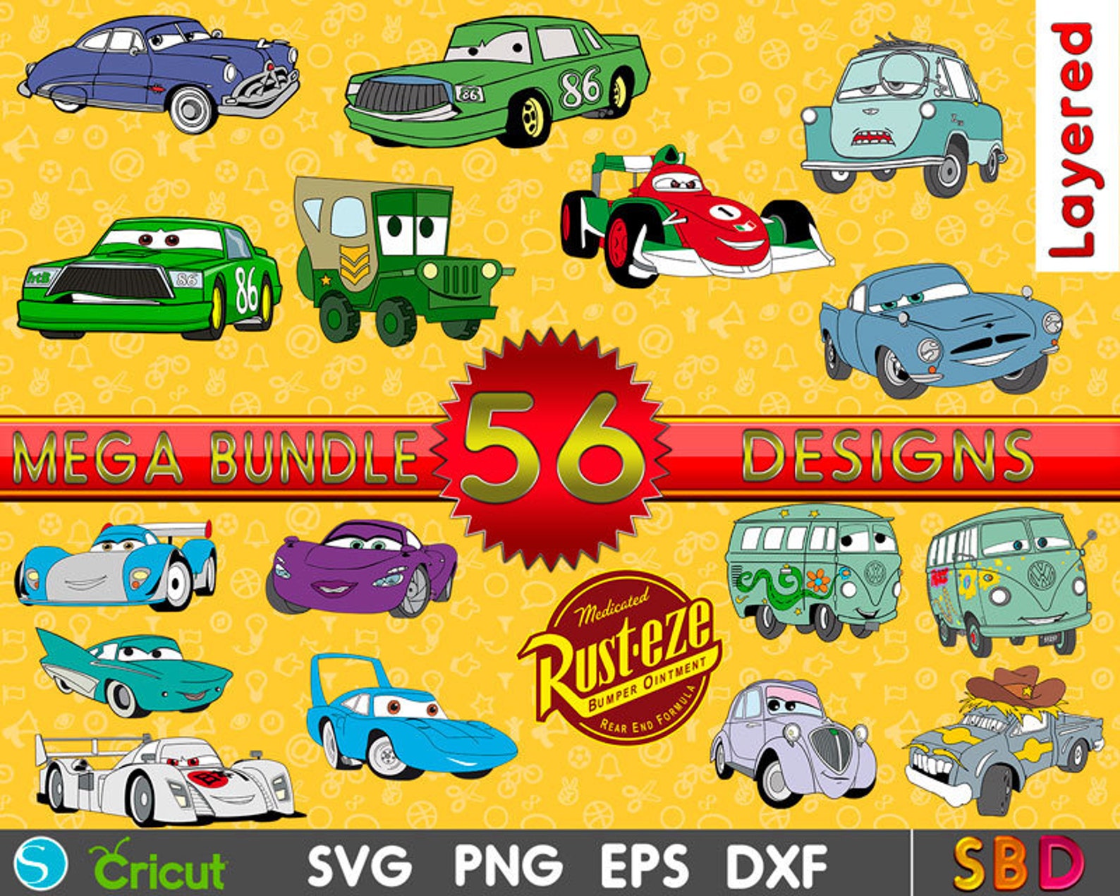 Cars Svg BundleCars Disney svgMcQueen SvgDisney | Etsy