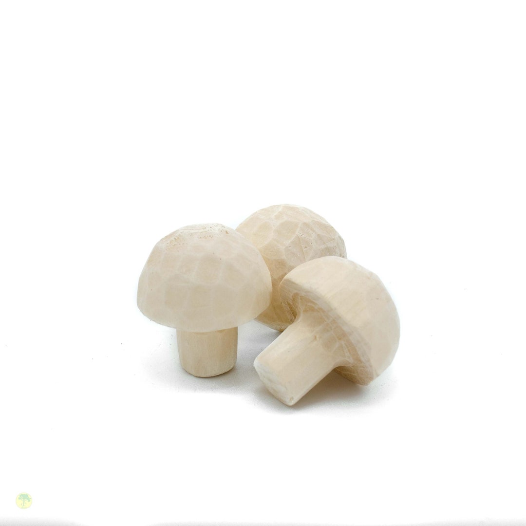 Wooden Mushroom, Handcarved Grocery Items - Etsy