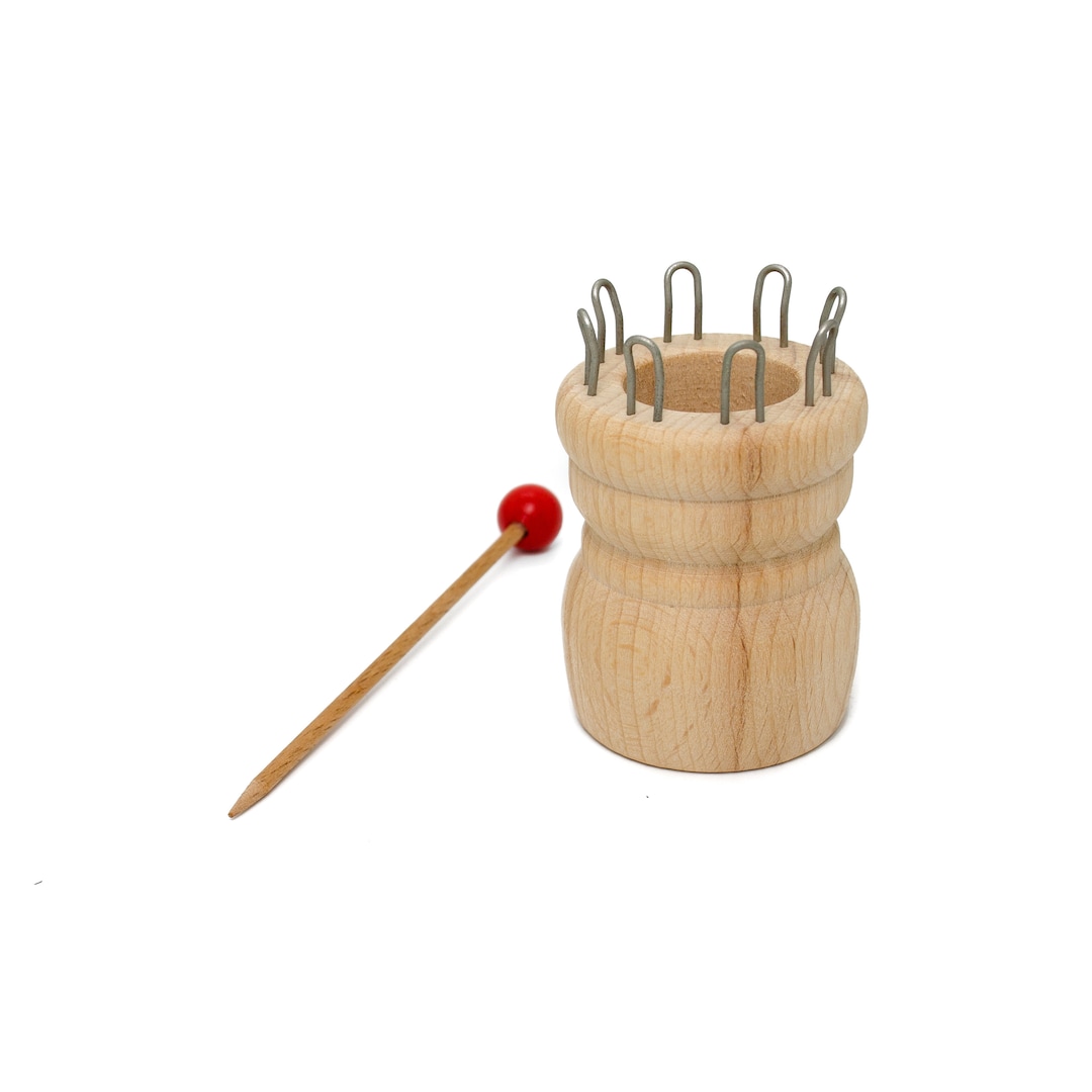 Wooden Knitting Spool With 8 Hooks, Natural - Etsy