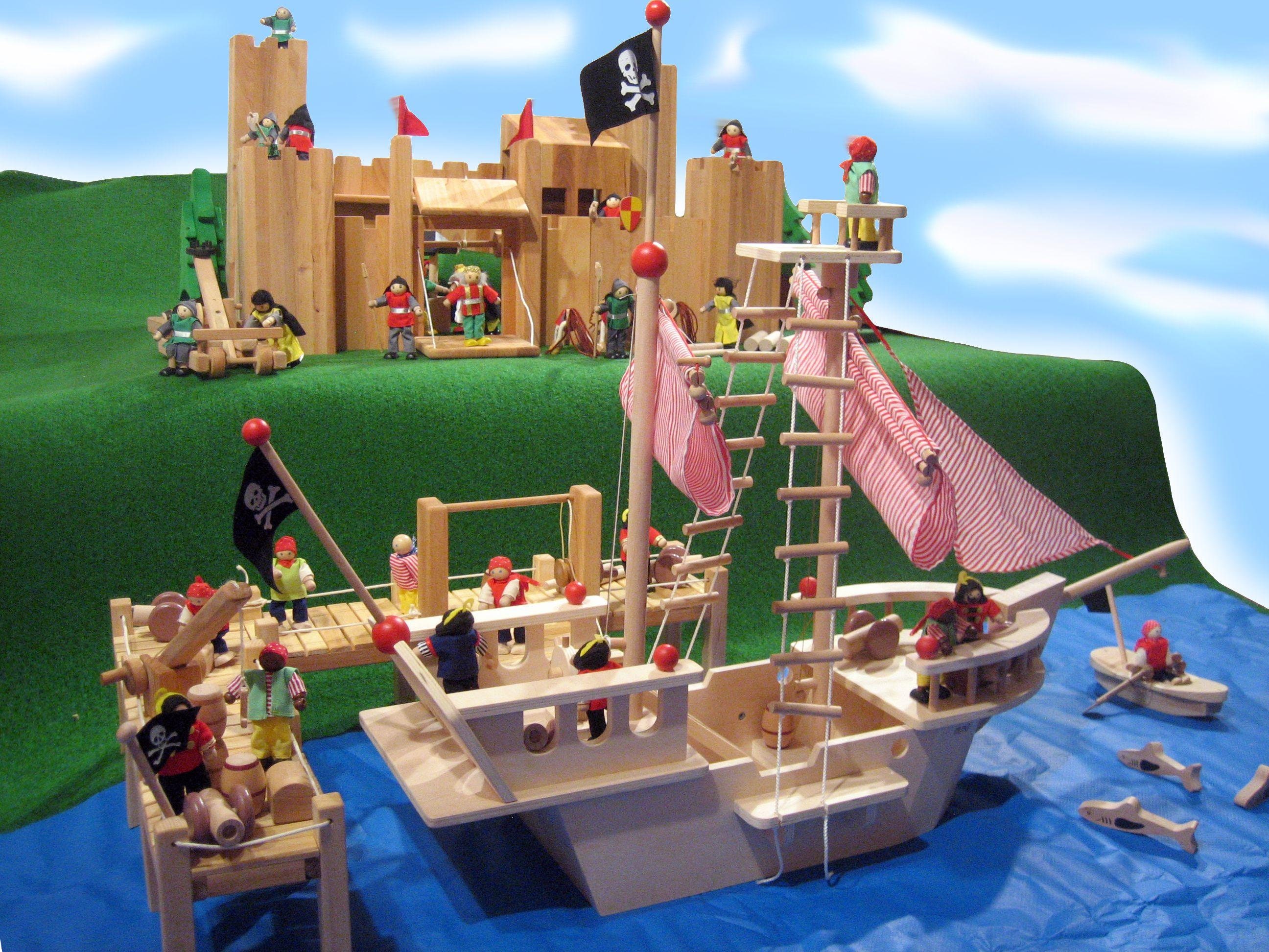 Wooden Pirate Ship including accessories | Etsy