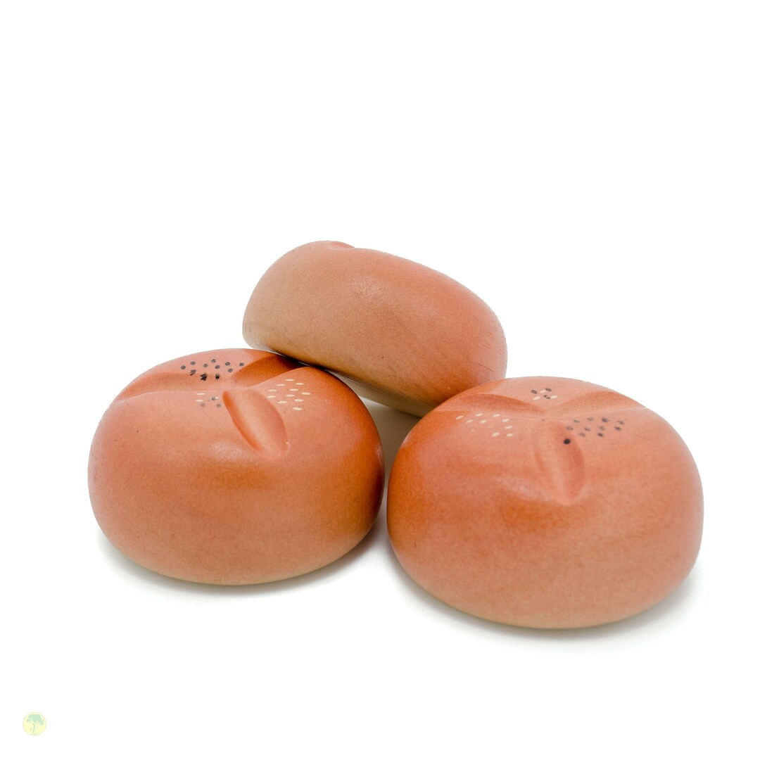 Wooden Play Food Burger-bun, Miniature Food, Role Play Grocery Shop ...