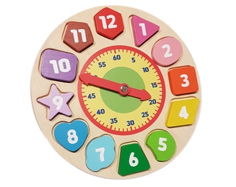 Wooden Toy Clock Hours and Minutes - Etsy